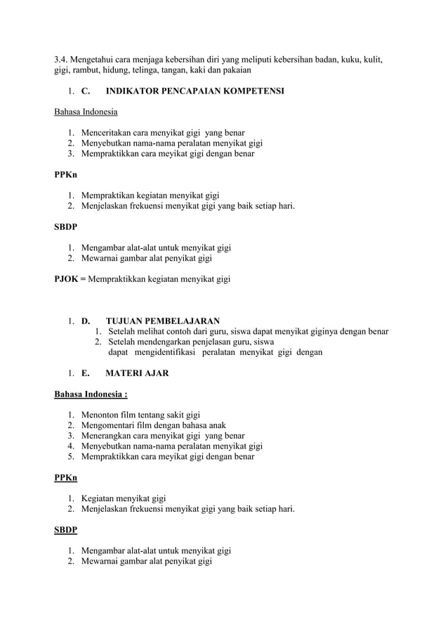 Rpp kelas 1 tema 1 sub tema 3 pembelajaran | DOCX