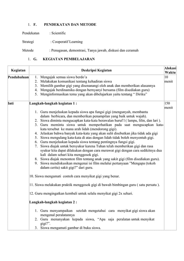 Rpp kelas 1 tema 1 sub tema 3 pembelajaran | DOCX