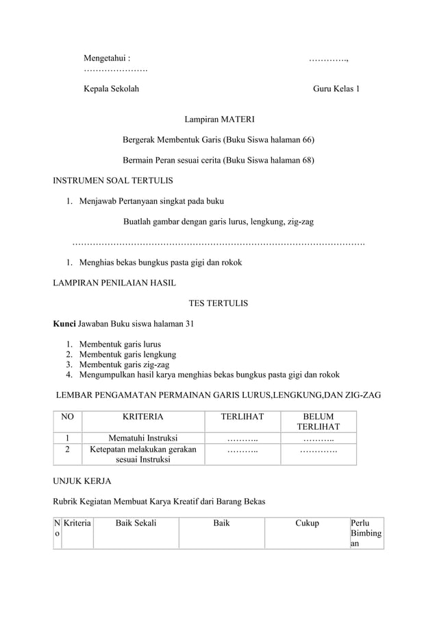 Rpp kelas 1 tema 1 sub tema 3 pembelajaran | DOCX