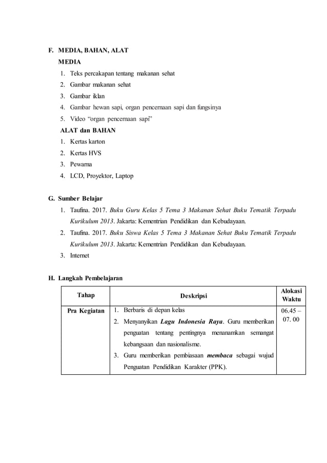 RPP kelas 5 Tema 3 Subtema 1 Pembelajaran 1 | DOCX