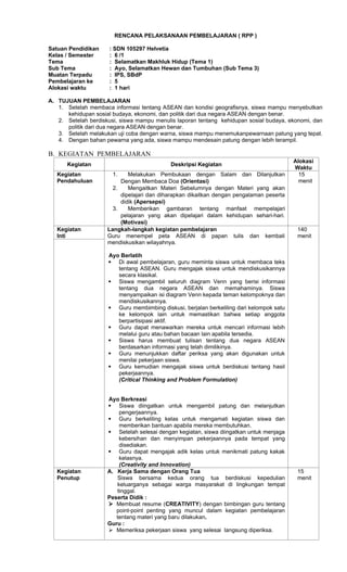 Perangkat Ajar RPP Kelas 6 Tematik 1.doc