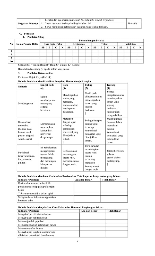 RPP KELAS 6 SD TEMA 1 SUB TEMA 3 | PDF