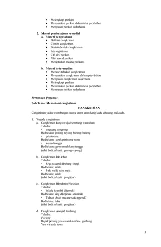 Rpp kelas 7 sem 1 (revisi) 2017 cangkriman parikan | DOC