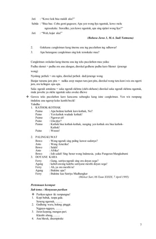 Rpp kelas 7 sem 1 (revisi) 2017 cangkriman parikan | DOC