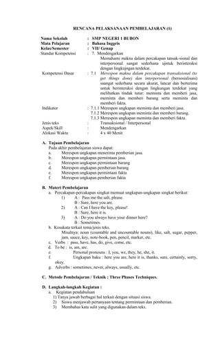 Rpp kelas 7 smt 2 | DOC