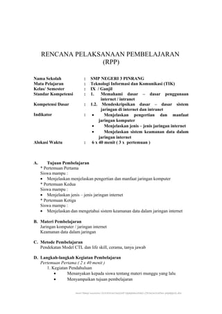 RPP TIK KLS IX SMP | PDF