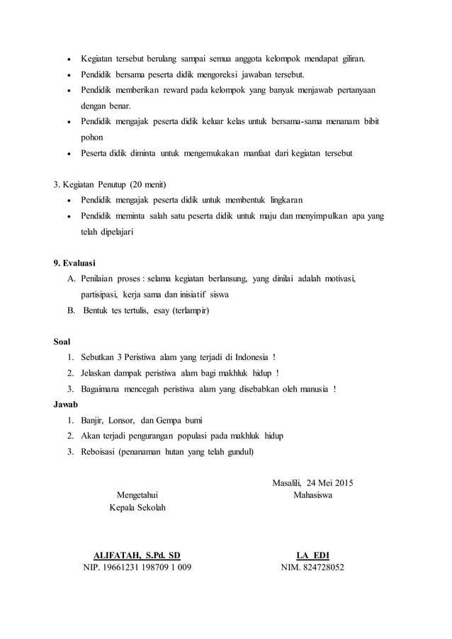 Rpp kelas v semester 2 | PDF