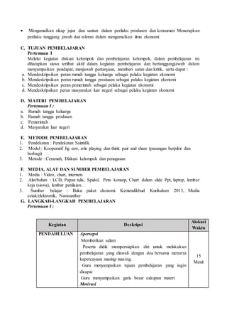 Rpp kelas x pelaku kegiatan ekonomi metode role playing | DOCX