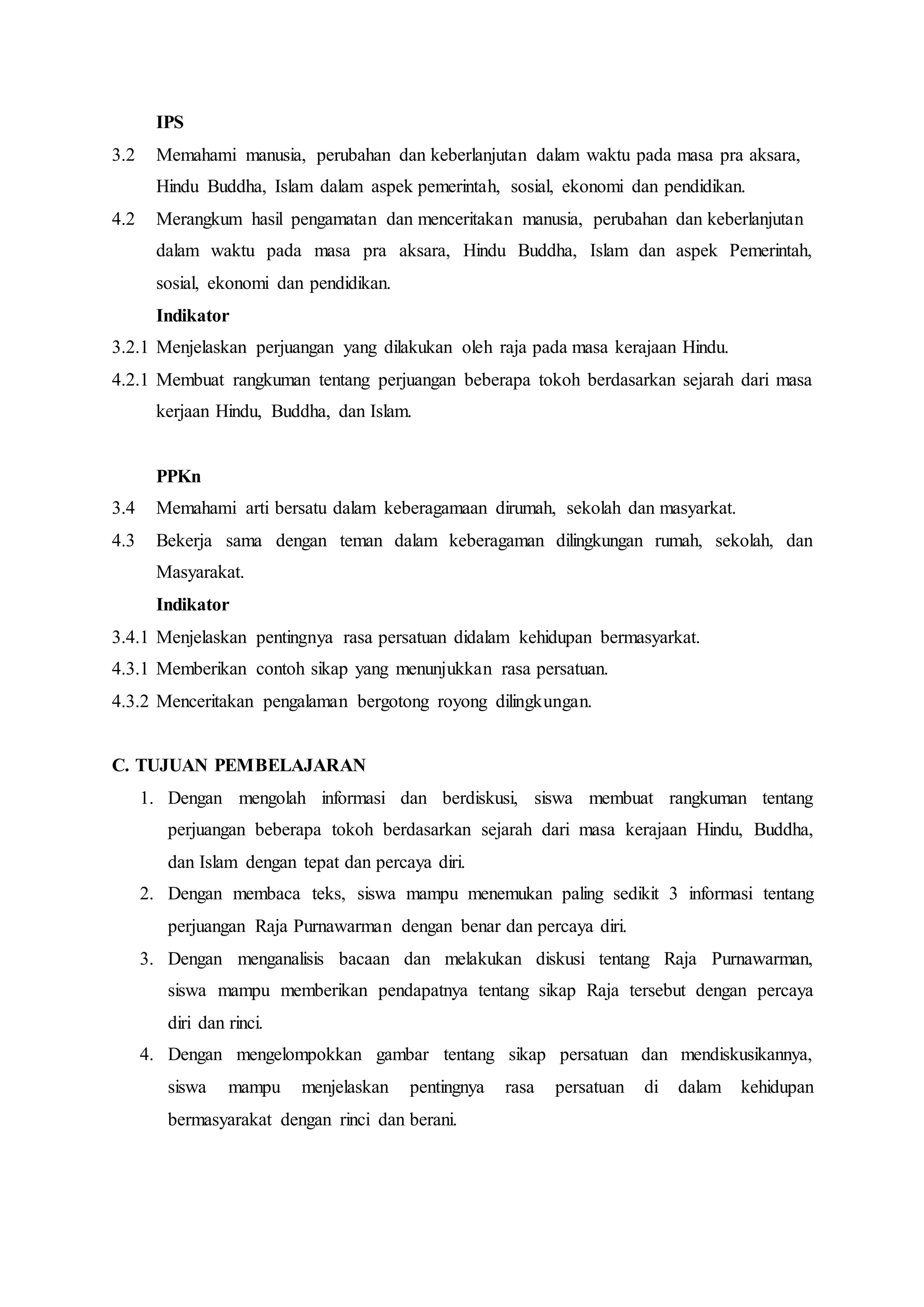 Rpp kls iv tema 5 subtema 1 pb 1 | DOCX