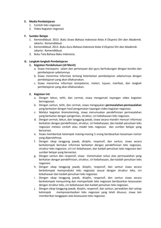 Rpp kls x sma problem based learning | DOCX