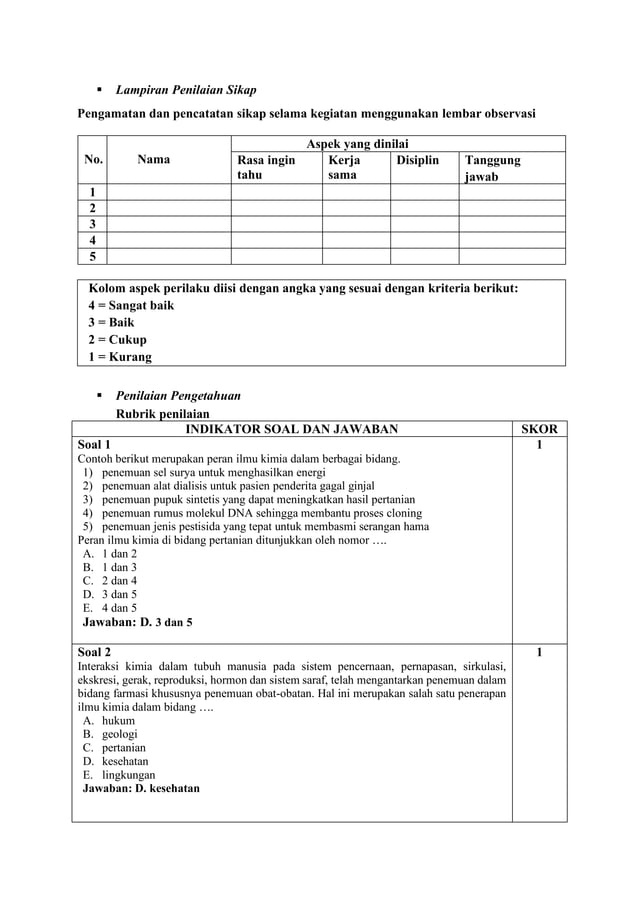RPP IPAS SMK pembelajqran diferensiasi yg terintegrasi KSE | PDF