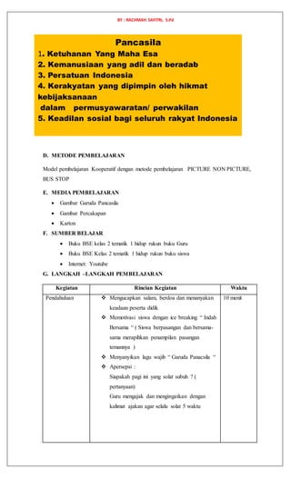 Rpp kurtilas kelas II tema 1 sub tema 2 pb 2 | PDF