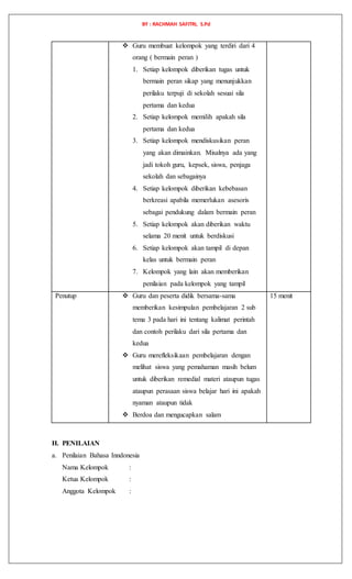 Rpp kurtilas kelas II tema 1 sub tema 3 pb 2 | PDF