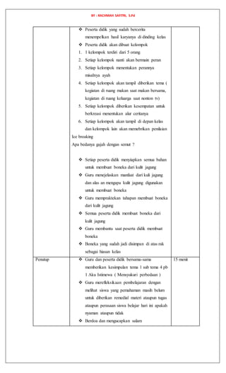 Rpp kurtilas kelas I tema 1 sub tema 4 PB 1 | PDF