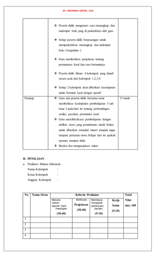 Rpp kurtilas kelas VI tema 1 sub tema 3 pb 3 | PDF