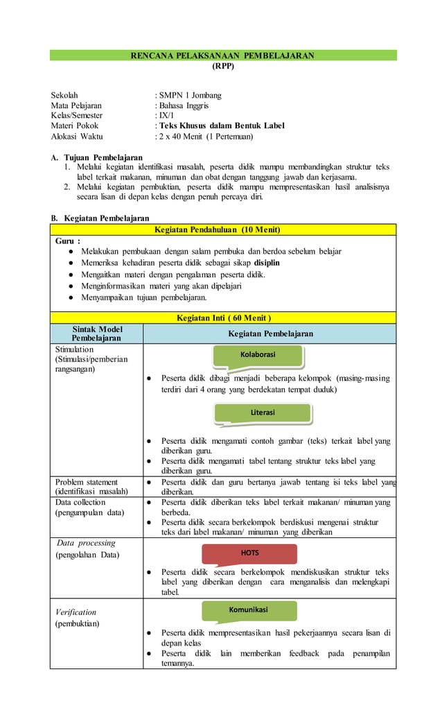 Rpp label | DOCX