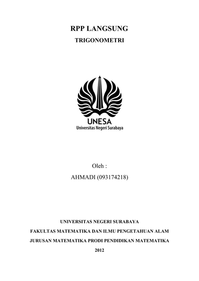 rencana pelaksanaan pembelajaran bab trigonometri PBI | PDF