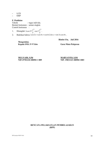 Rpp maryanto trigono rumus jumlah dan kali - sm an9teboschid - maryanto | DOC