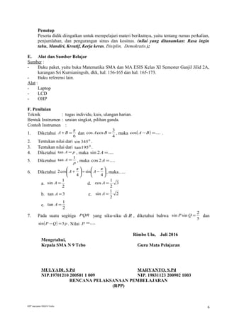Rpp maryanto trigono rumus jumlah dan kali - sm an9teboschid - maryanto | DOC
