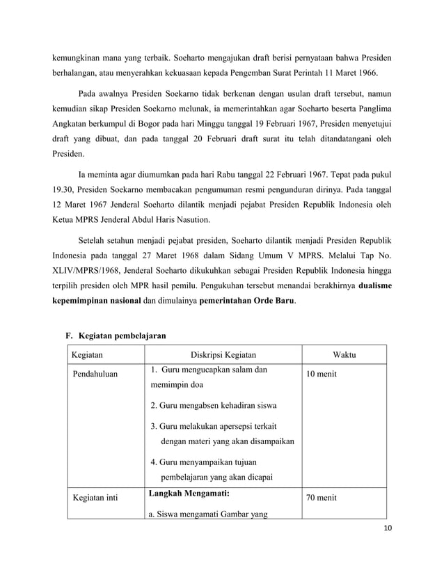 contoh Rpp masa transisi orla orba baru | PDF