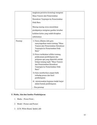 contoh Rpp masa transisi orla orba baru | PDF