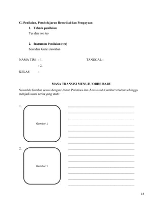 contoh Rpp masa transisi orla orba baru | PDF