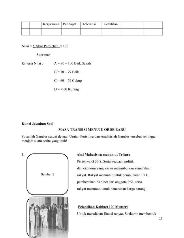 contoh Rpp masa transisi orla orba baru | PDF