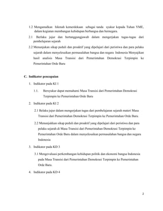 contoh Rpp masa transisi orla orba baru | PDF