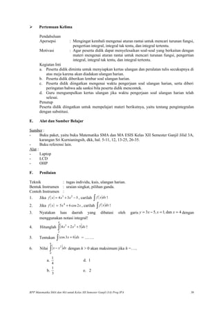 Rpp matematika SMA (integral ipa) | DOC
