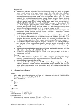 Rpp matematika SMA (integral ipa) | DOC