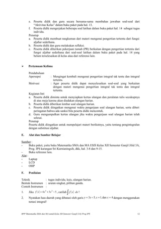 Rpp matematika SMA (integral ips) | DOC
