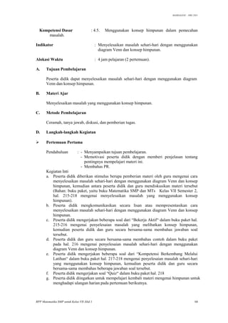 Rpp matematika kelas vii 4 | PDF