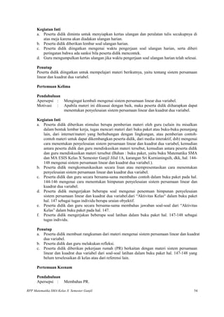 Rppmatematikasistempersamaanlinear | PDF