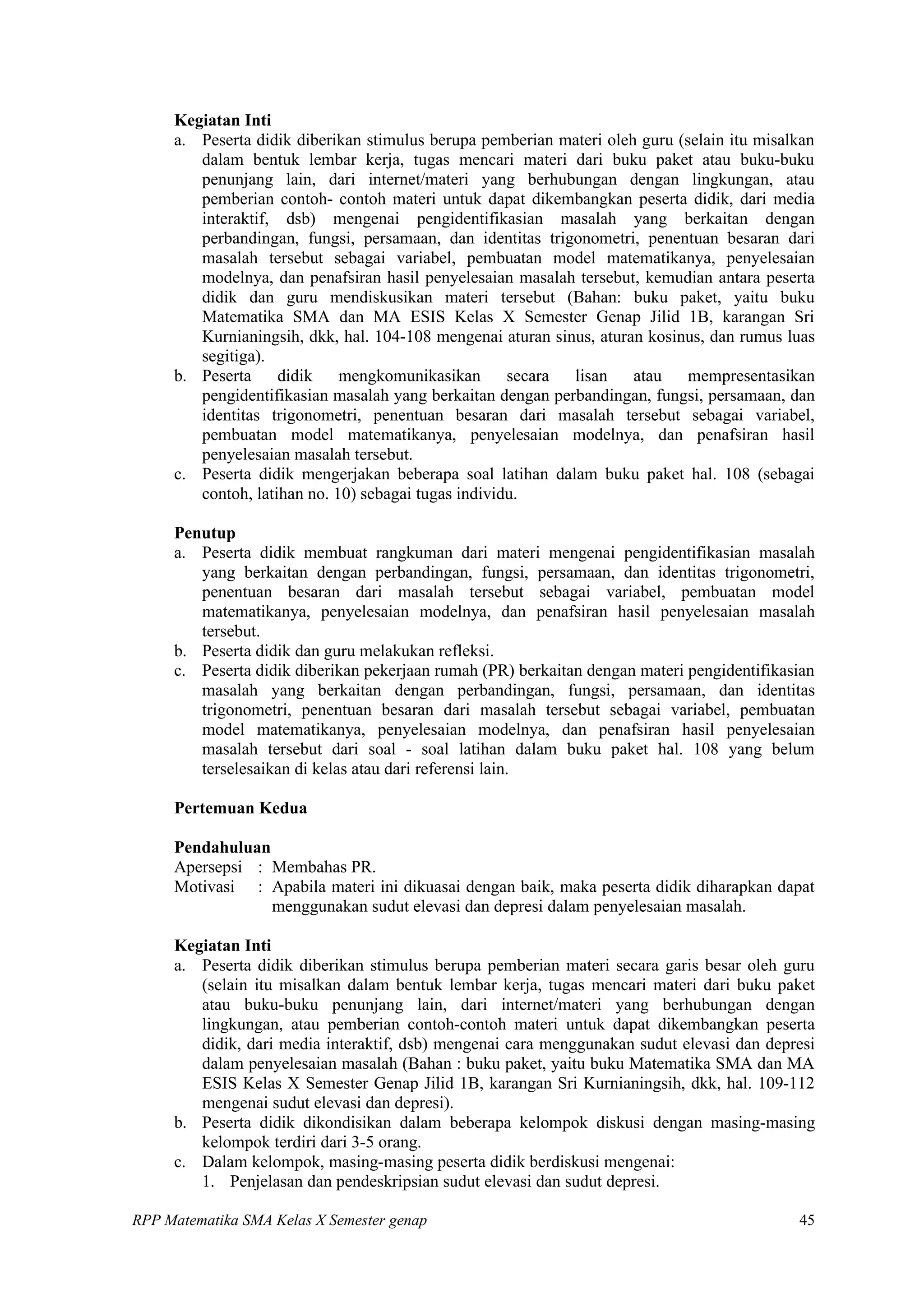 Rpp matematika SMA (trigonometri) | DOC