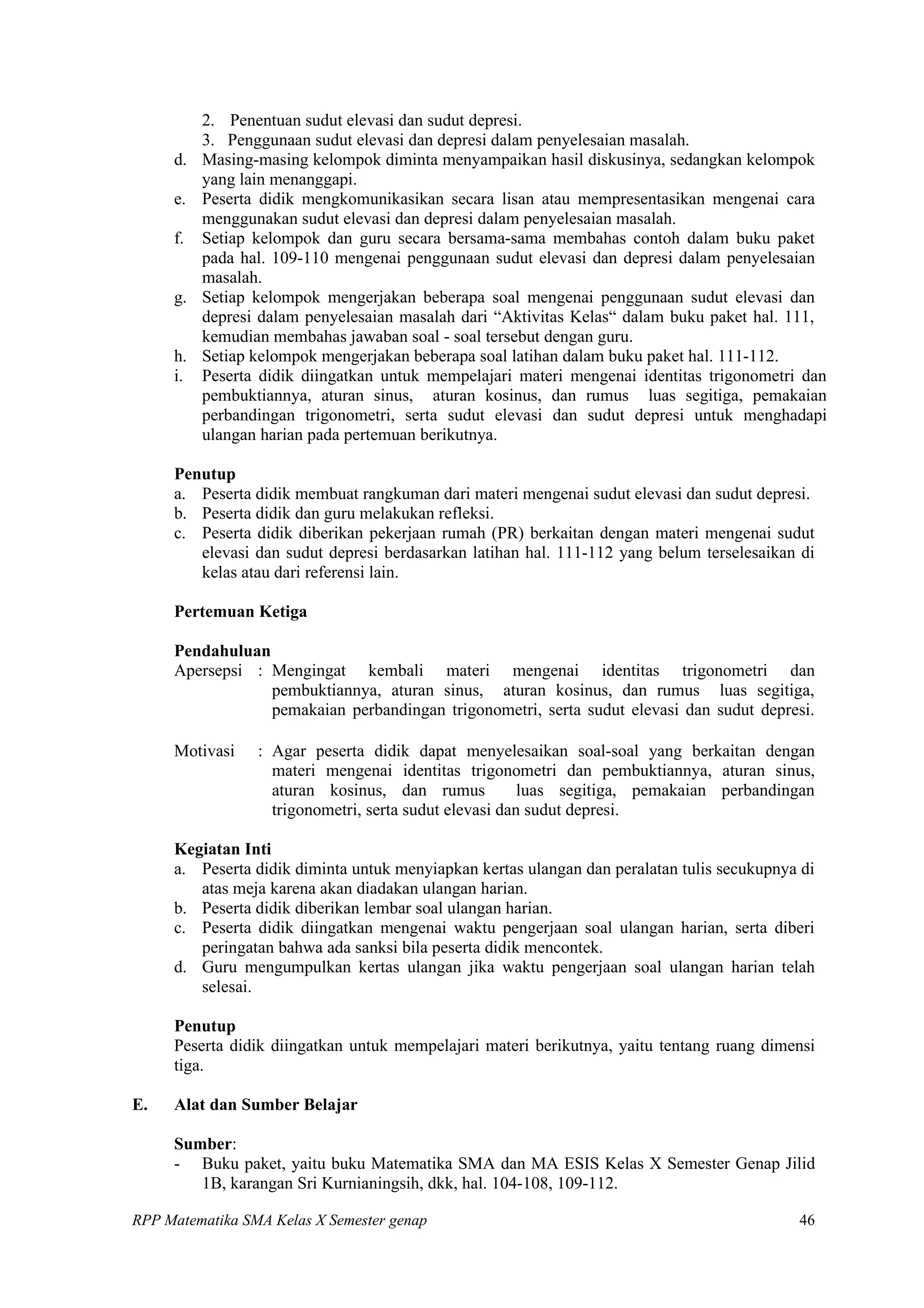Rpp matematika SMA (trigonometri) | DOC
