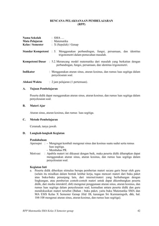 Rpp matematika SMA (trigonometri) | DOC