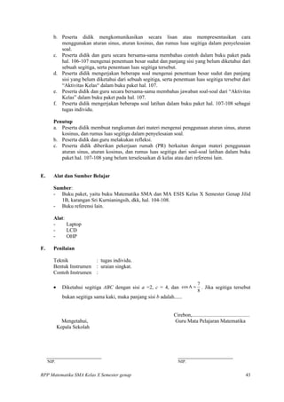 Rpp matematika SMA (trigonometri) | DOC