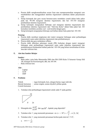 Rpp matematika SMA (trigonometri) | DOC