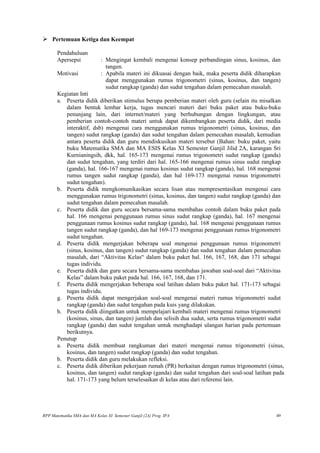 Rpp matematika SMA (trigonometri ipa) | DOC