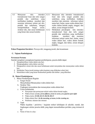 RPP BAHASA INGGRIS KELAS VII | PDF