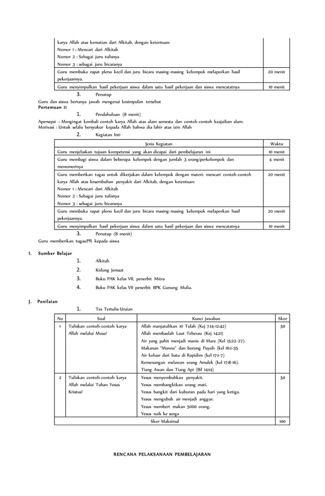 Rpp pak sem 1 kls vii | DOCX