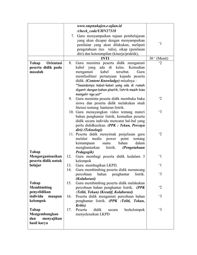 Rpp peerteaching muklis | PDF