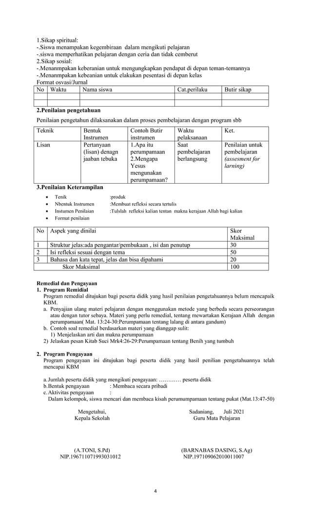 RPP PELAJARAN 4 kd 2 Semester Ganjil.doc