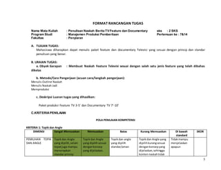 PENULISAN NASKAH BERITA TV FEATURE & DOKUMENTER - MATERI : RPP ...
