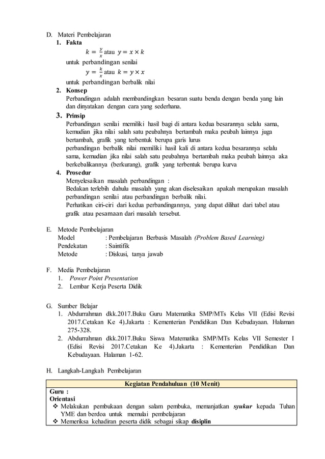 Rpp perbandingan 3 | DOCX