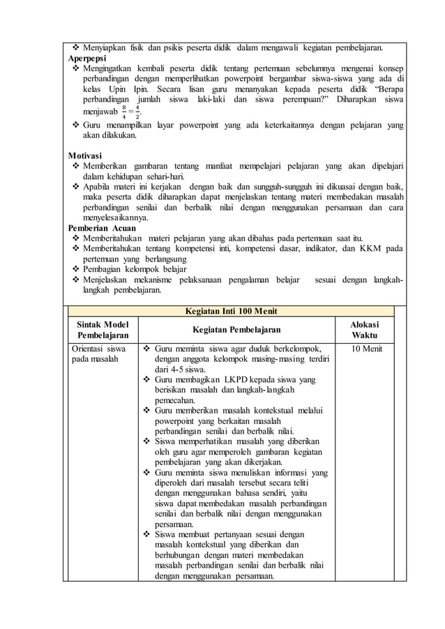 Rpp perbandingan 3 | DOCX