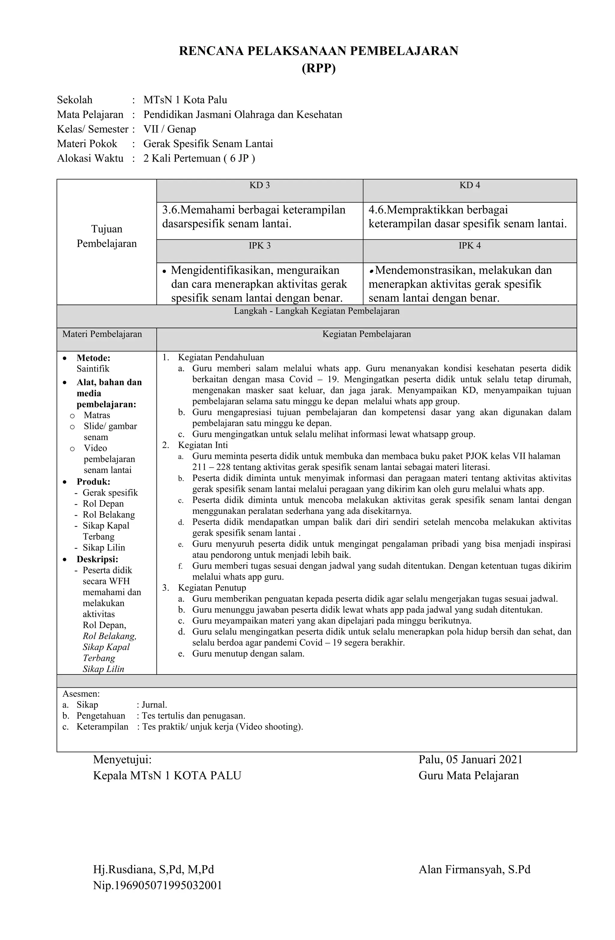 RPP PJJ Senam Lantai 7 smt 1(dj).docx