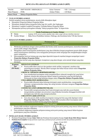 rpp pjok genap bahaya pergaulan bebas.docx