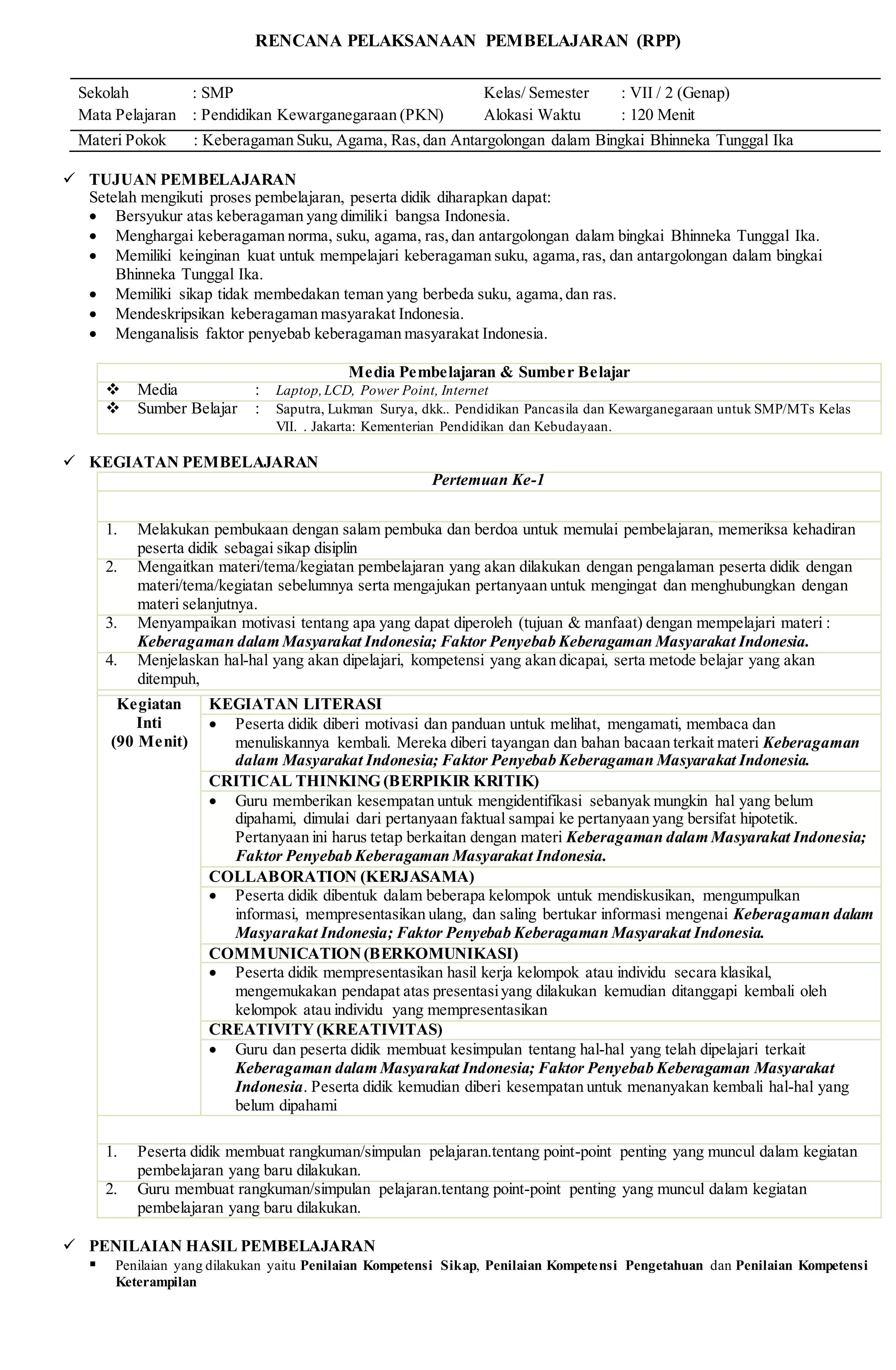 RPP PKN Kelas 7 Semester 2.docx