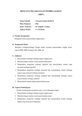 Rpp pkn kelas iv | DOCX
